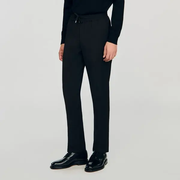 Sandro Straight-leg Trousers - Black