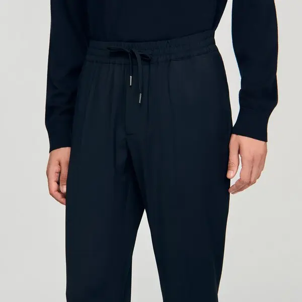 Sandro Straight-leg Trousers - Navy Blue