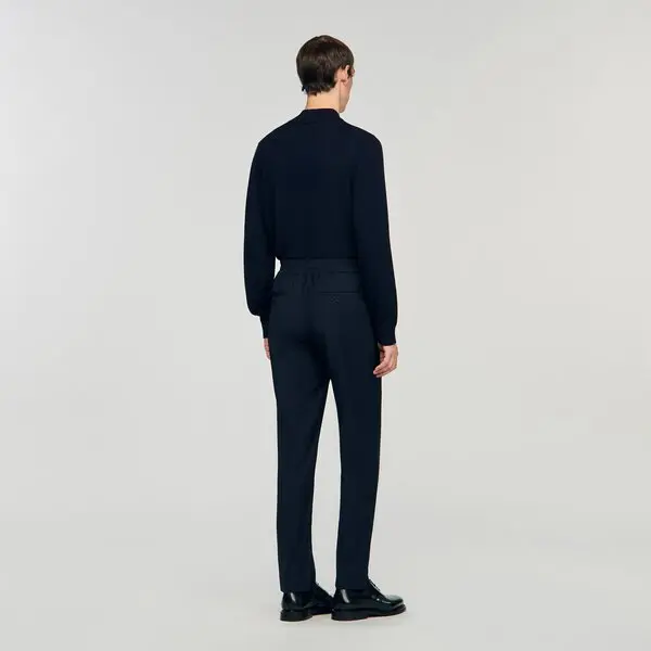 Sandro Straight-leg Trousers - Navy Blue