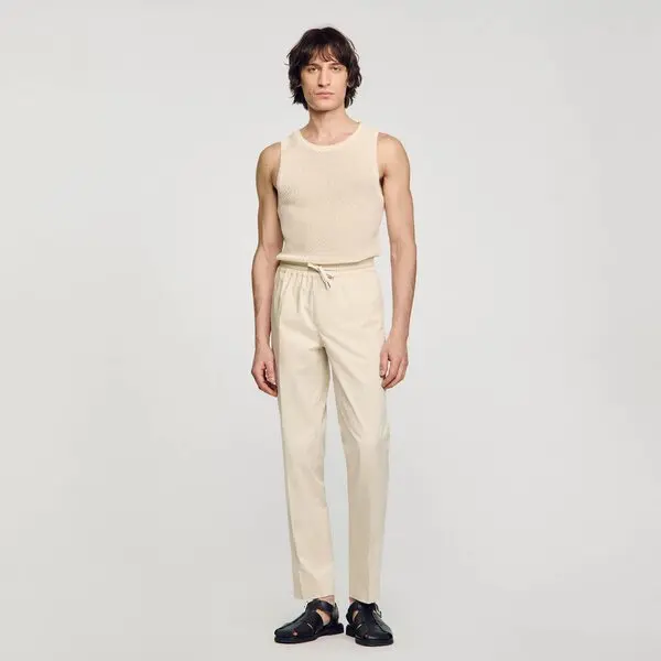 Sandro Straight-leg Trousers - Light Beige