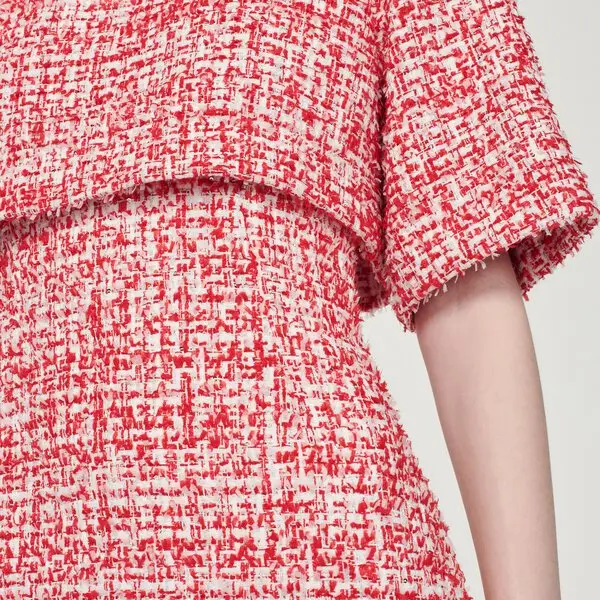 sandro asymmetric tweed dress Sandro Asymmetric Tweed Dress In Black - 50% Off