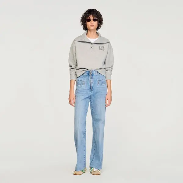 Sandro Wide-leg Jeans - Blue Jean