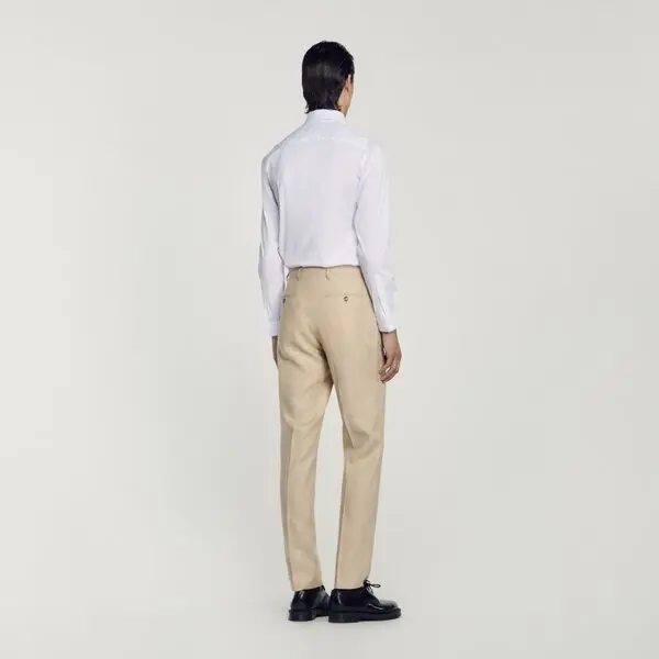 Sandro Linen Suit Trousers - Beige