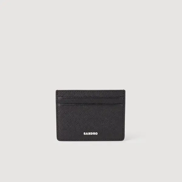 Sandro Reconstituted Leather Cardholder - Black