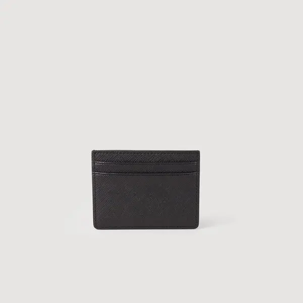 Sandro Reconstituted Leather Cardholder - Black
