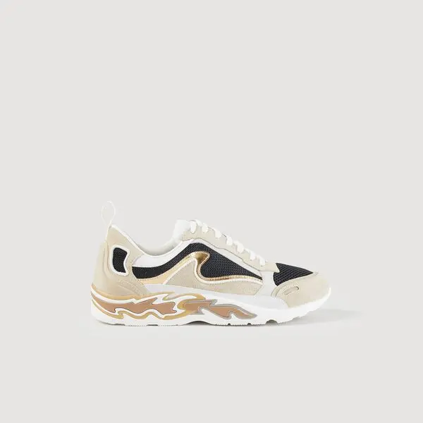 Sandro Flame Sole Sneakers - Gold