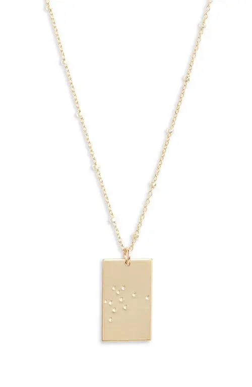SET & STONES Zodiac Constellation Pendant Necklace - Gold - Aquarius