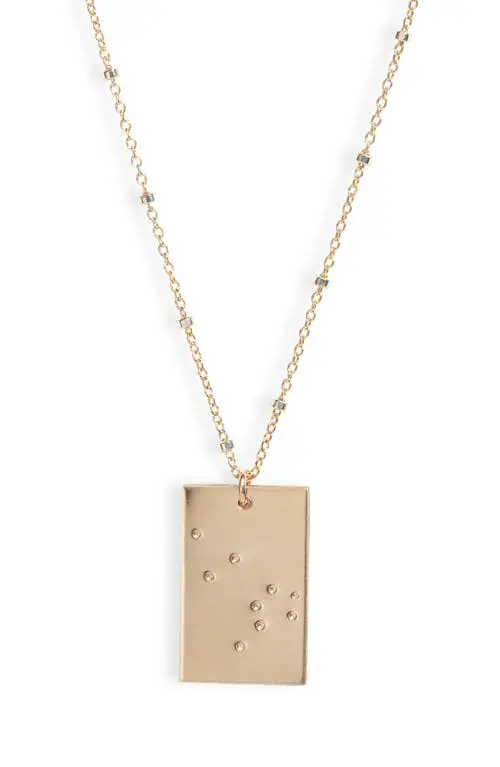 SET & STONES Zodiac Constellation Pendant Necklace - Gold - Leo