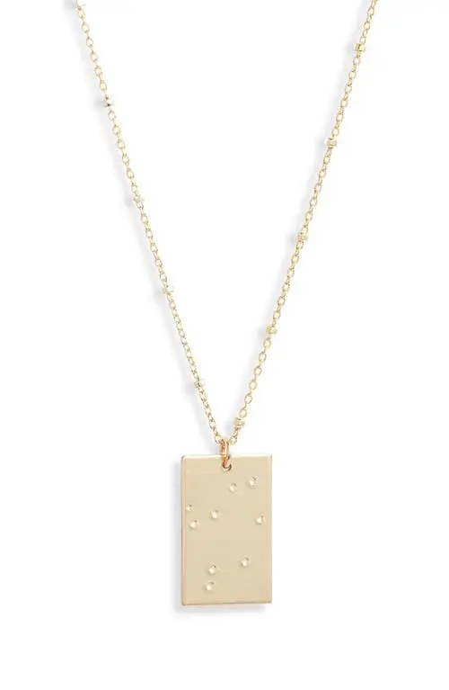 SET & STONES Zodiac Constellation Pendant Necklace - Gold - Libra