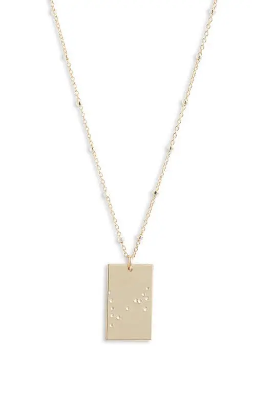 SET & STONES Zodiac Constellation Pendant Necklace - Gold - Pisces