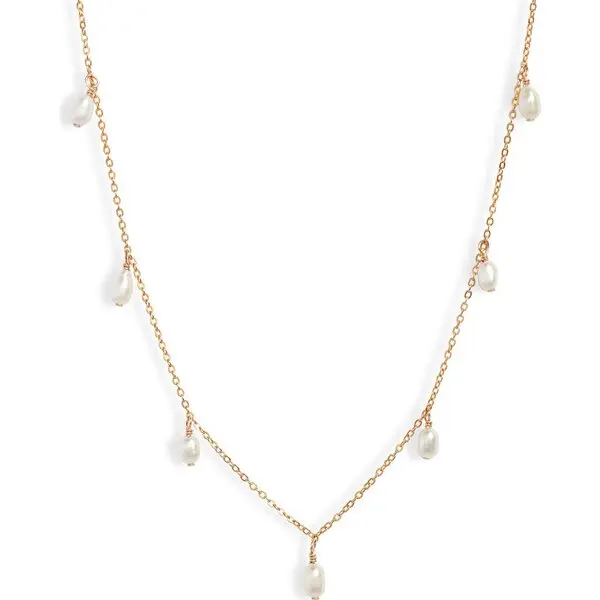 SET & STONES Meri Freshwater Pearl Chain Necklace - Gold