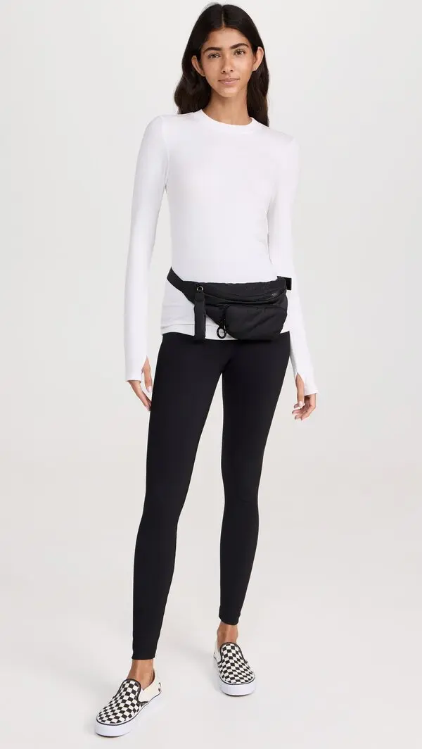 Splits59 Louise Ribbed Long-sleeve Tee - White