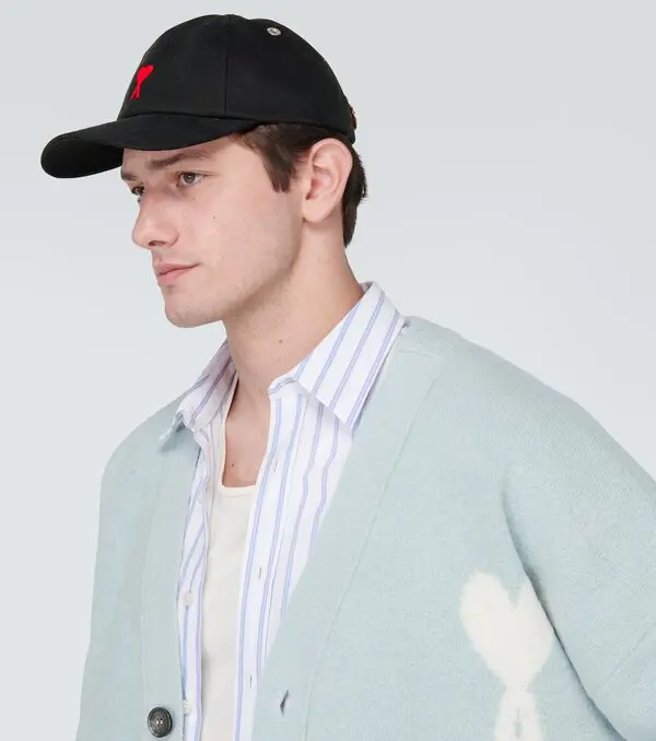 Ami De Cœur Cotton Canvas Cap - Black