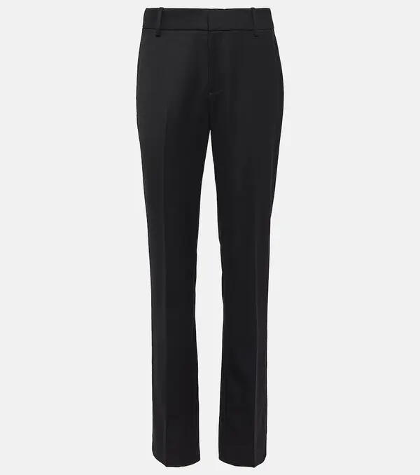 NILI LOTAN Evan Wool Straight Pants - Black