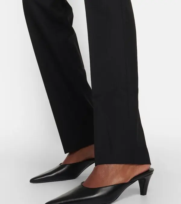NILI LOTAN Evan Wool Straight Pants - Black
