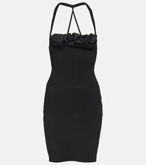 Jacquemus La Robe Maille Croissant Minidress In Black - 40
