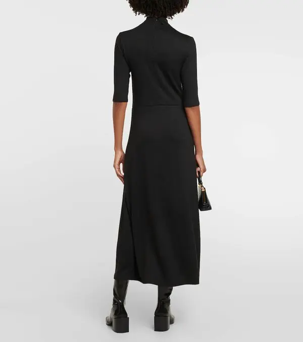 Vince Knitted Jersey Midi Dress - Black