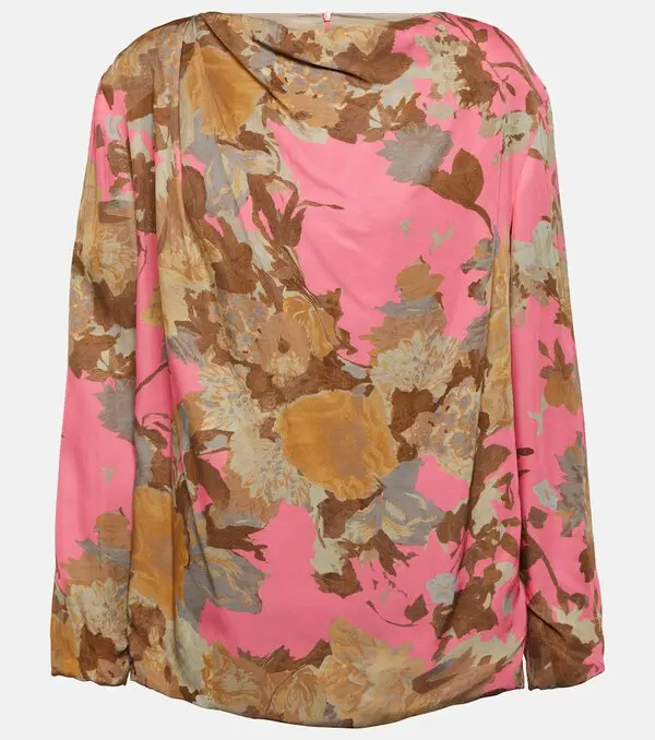 Dries Van Noten Printed Draped Blouse - Multicoloured