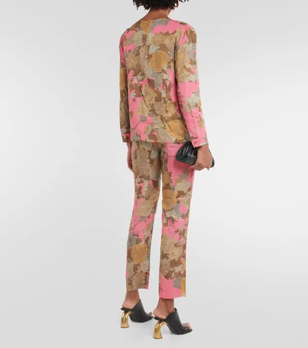 Dries Van Noten Printed Draped Blouse