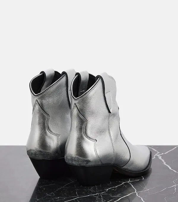 Isabel Marant Étoile Dewina Metallic Leather Ankle Boots
