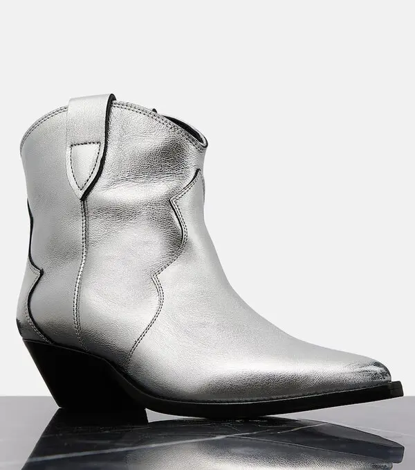 Isabel Marant Étoile Dewina Metallic Leather Ankle Boots