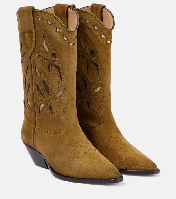 Isabel Marant Étoile Duerto Suede Cowboy Boots - Beige