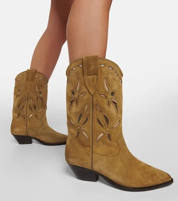 Isabel Marant Étoile Duerto Suede Cowboy Boots - Beige