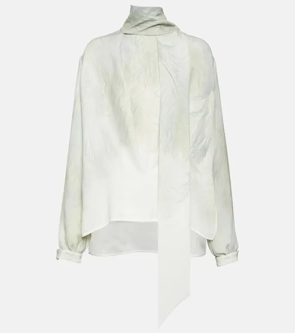 Victoria Beckham Scarf Satin Blouse