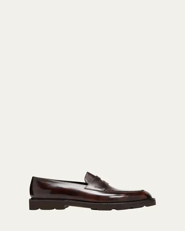 John Lobb Lopez Leather Penny Loafers