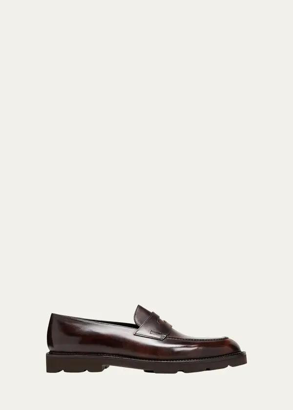 John Lobb Lopez Leather Penny Loafers