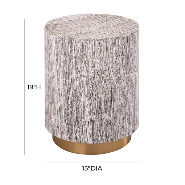 TOV FURNITURE Dahlia Side Table - Distressed White