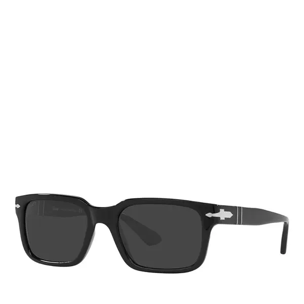 Persol Polarized Square Sunglasses - Black/black Polarized Solid