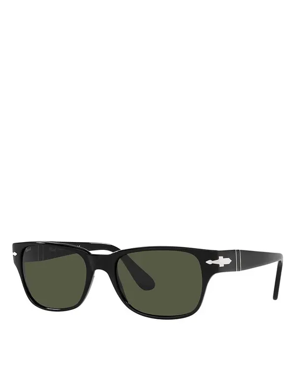 Persol Rectangle Sunglasses - Black/green Solid