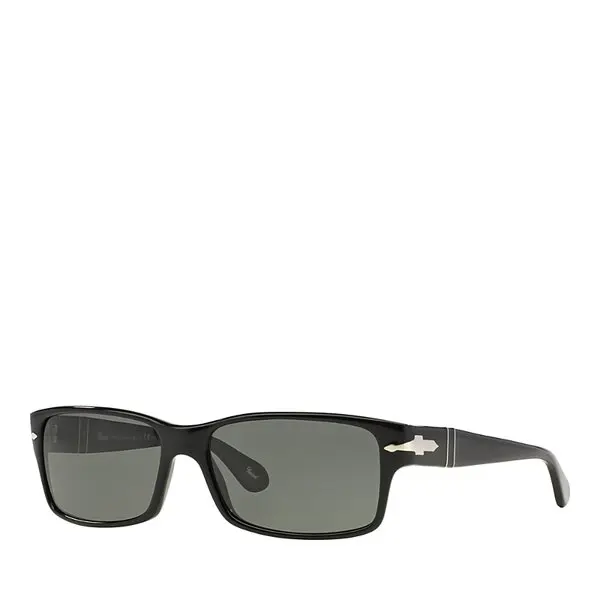 Persol Rectangle Sunglasses - Black/gray Polarized Solid