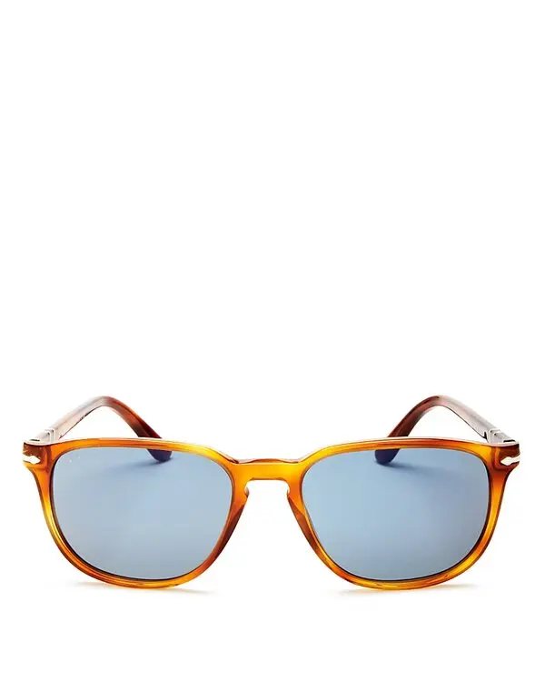 Persol 55mm Square Sunglasses - Lite Tortoise/blue Solid
