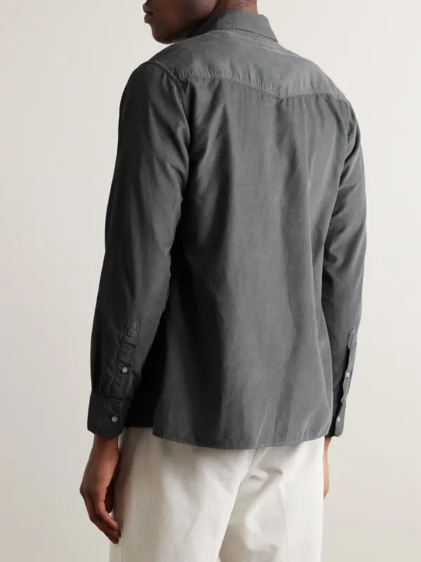 Officine Générale Arsene Cotton-blend Corduroy Shirt - Gray