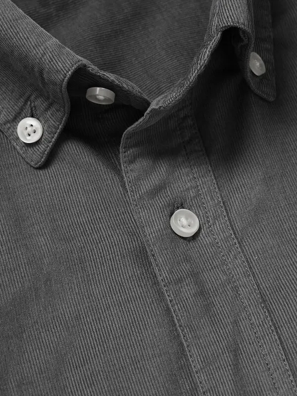 Officine Générale Arsene Cotton-blend Corduroy Shirt - Gray