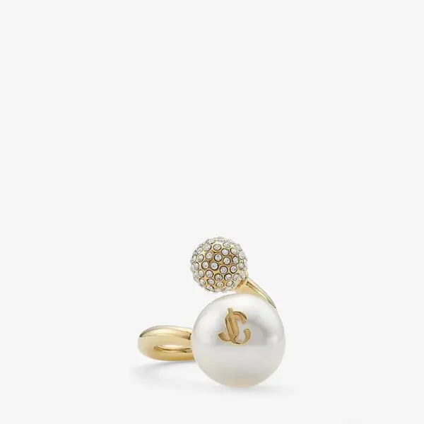 JIMMY CHOO Auri Ring - Gold/white/crystal