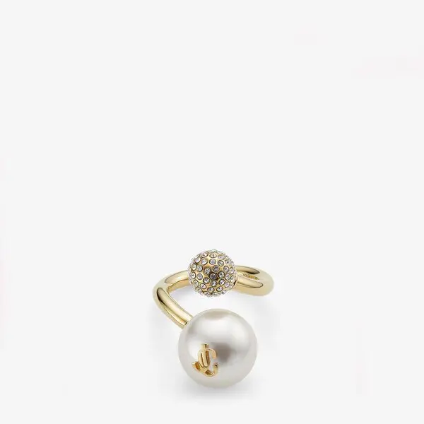 JIMMY CHOO Auri Ring - Gold/white/crystal