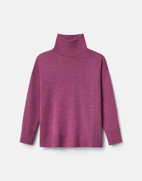 Lafayette 148 New York Cashmere Long Sleeve Turtleneck Sweater - Black