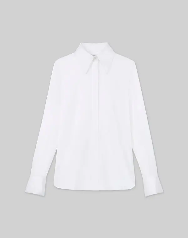 Lafayette 148 New York Silk Charmeuse Blouse - Cloud