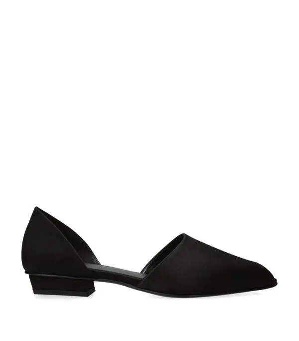TOTEME Satin Peep-toe Flats