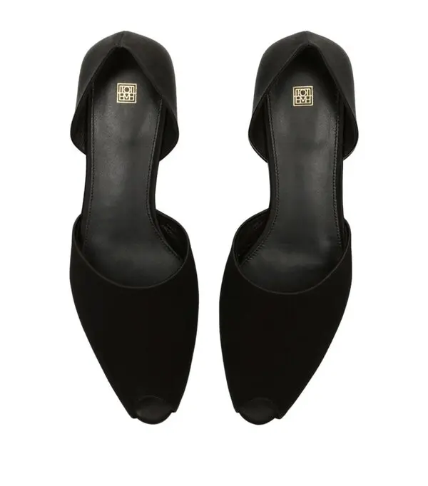 TOTEME Satin Peep-toe Flats