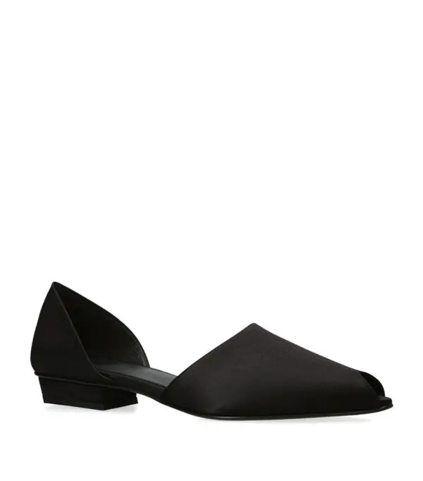 TOTEME Satin Peep-toe Flats