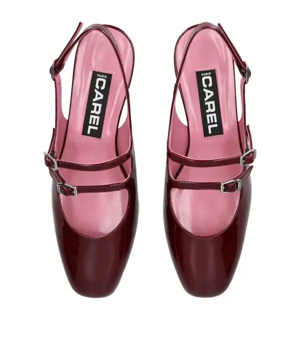 CAREL Patent Slingback Mary Jane Flats