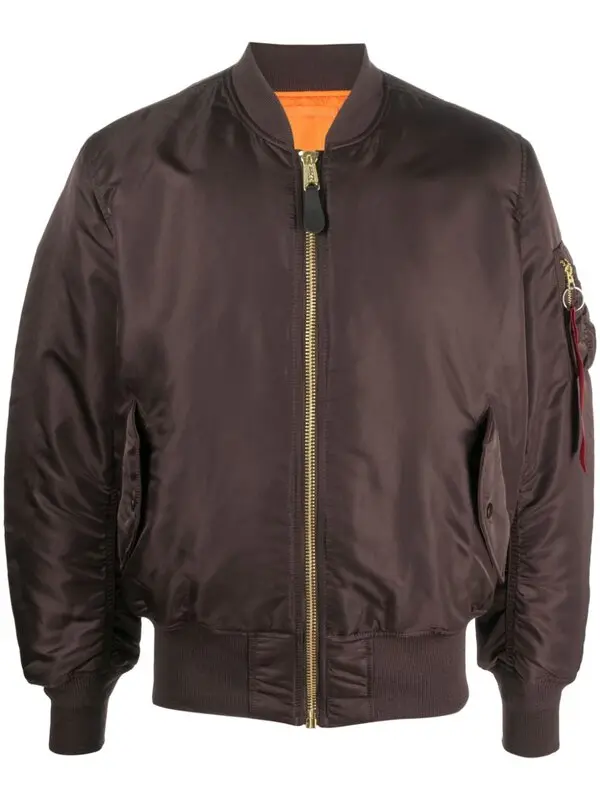 Alpha Industries Reversible Zip-up Bomber Jacket - Brown
