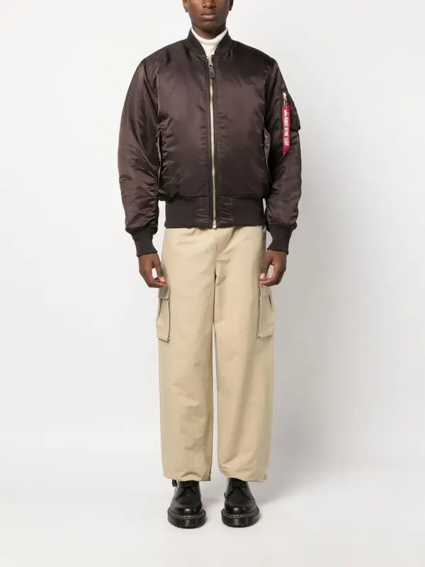 Alpha Industries Reversible Zip-up Bomber Jacket - Brown