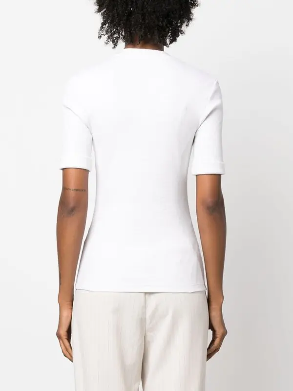 Peserico Fine-ribbed Short-sleeve Top