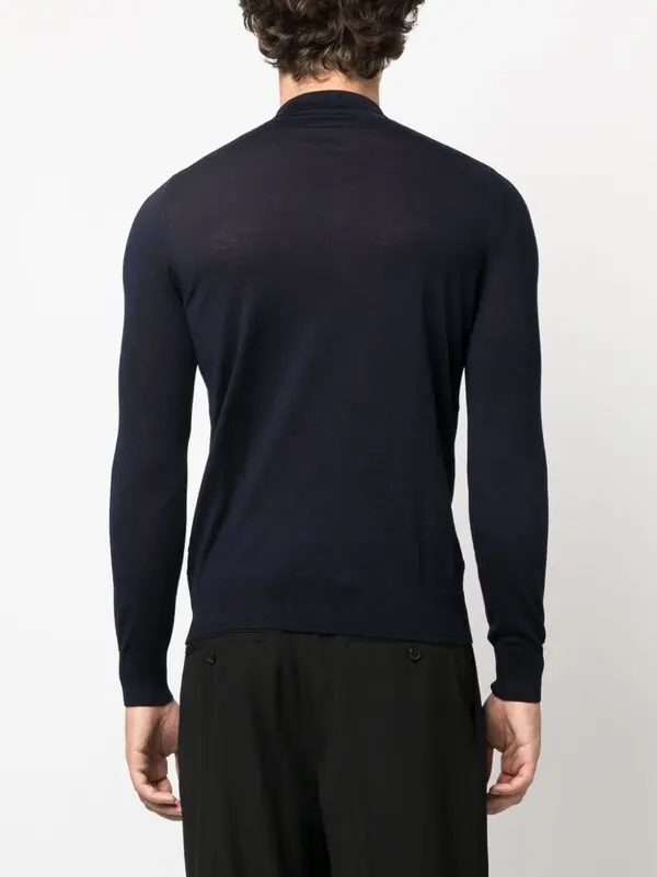 BALLANTYNE Jersey-wool Long-sleeved Polo Shirt