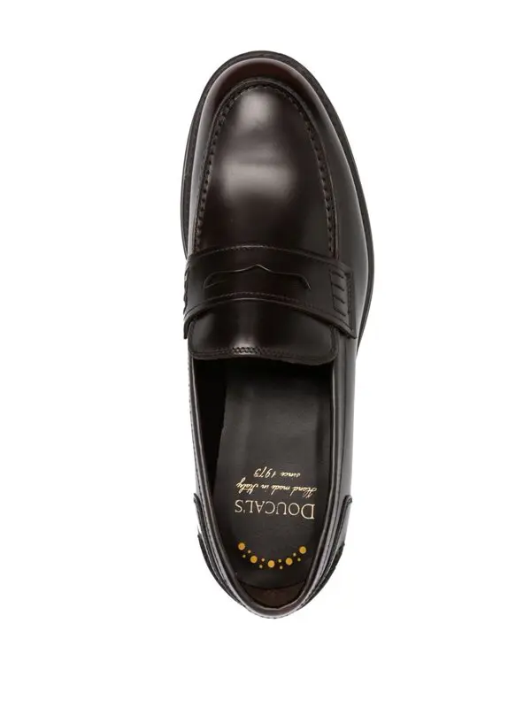 DOUCAL'S Round-toe Leather Loafers - Brown